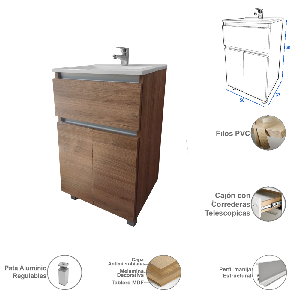 VANITORY 50 PATAS CAJON Y PUERTAS