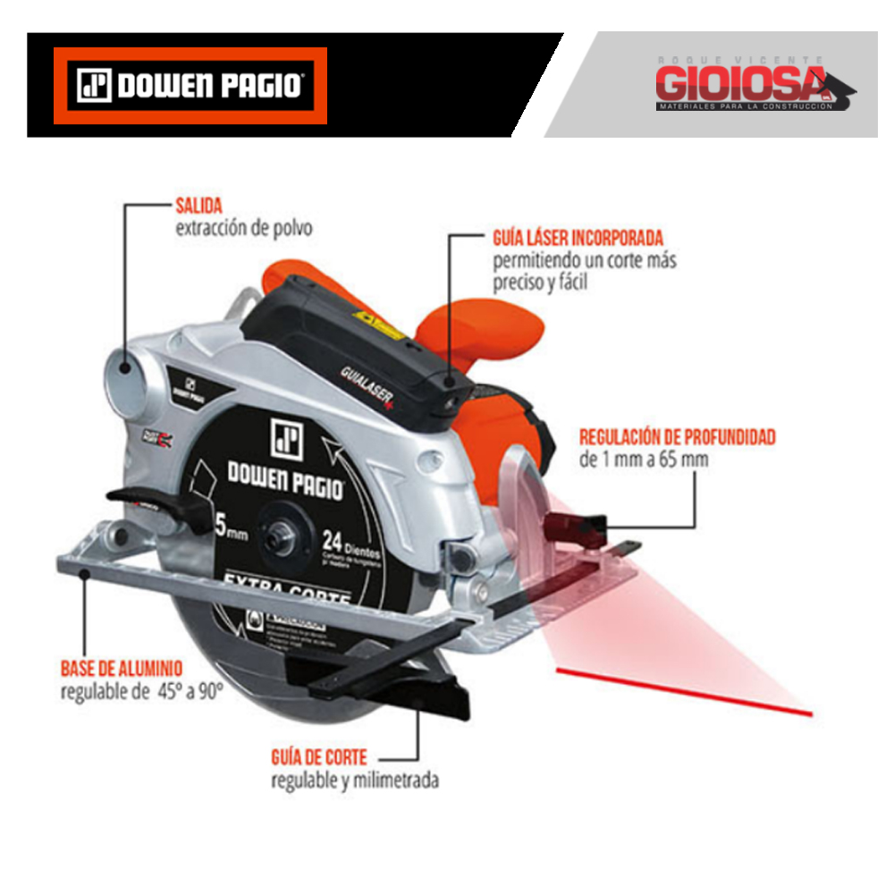 DP SIERRA CIRCULAR CON LASER 185MM